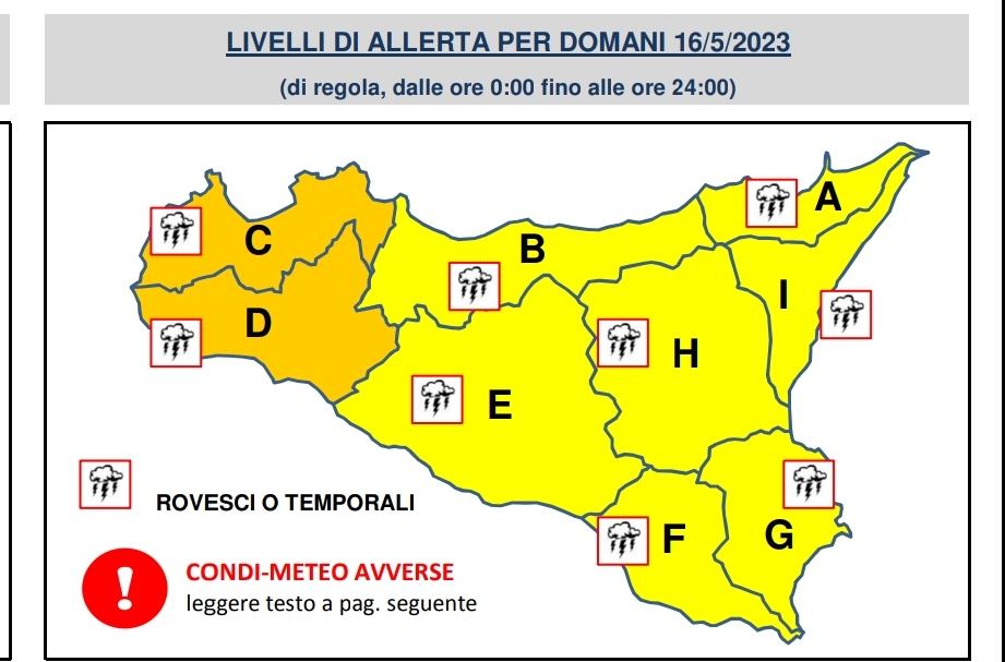 Il maltempo non molla la presa: domani allerta gialla Il maltempo non molla la presa: domani allerta gialla
