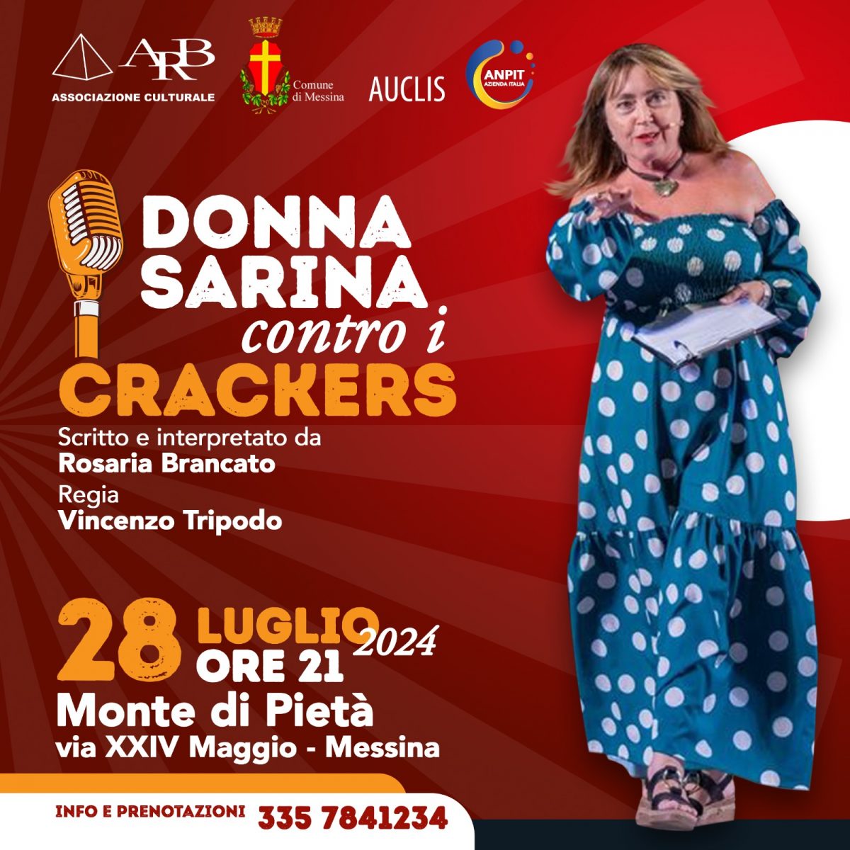 “Donna Sarina contro i crackers”: lo spettacolo di Rosaria Brancato al ...