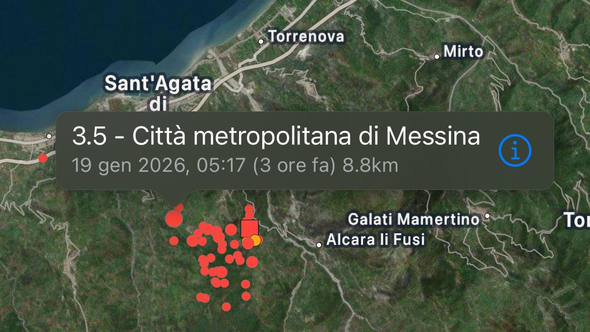 Sciame sismico sui Nebrodi: stamattina avvertita un'altra scossa